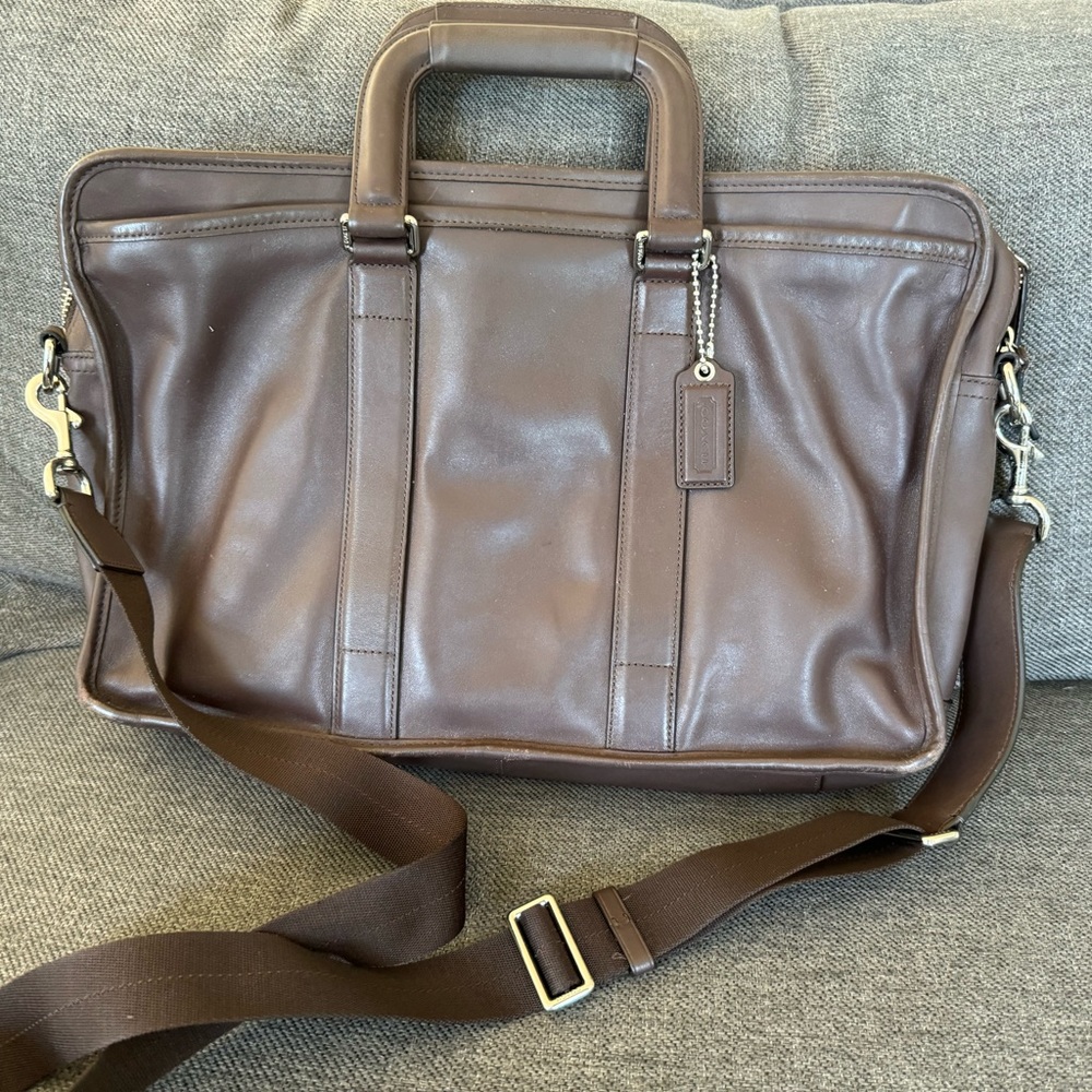 Coach Embassy Dark Brown Leather Briefcase - Gem